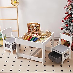 Kids Table and Chair Set with Storage,Toddler Table and Chair Set 2-4 Year Old, Toddler Activity Table,Kids Desk and Chair Set,Mesa para Niños,Table for Kids 2-5