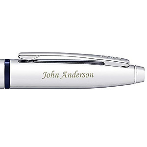 Cross Pen Set | Engraved/Personalized Cross Calais Ballpoint and Rollerball Double Pen Gift Set with Case - Blue. Engraved gift for man or women, with your custom name or message