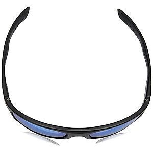 Costa Del Mar Mens Whitetip Rectangular Sunglasses, Blackout/Blue Mirrored Polarized-580G, 58 mm