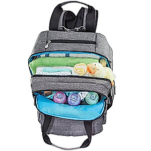HYBLOM Diaper Bag Backpack With Baby Stroller Straps For Mom Dad, Multi-function Comfortable Nappy Bag Organizer Insulated Pockets, Mommy Backpack, Dark Grey