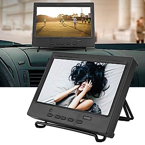 Archuu 7 Inch Portable Monitor Ultra Slim 1024x600 LCD Display with Foldable Bracket Multi-Function Display Support HDMIVGAAV Input PC Monitor(US Plug)