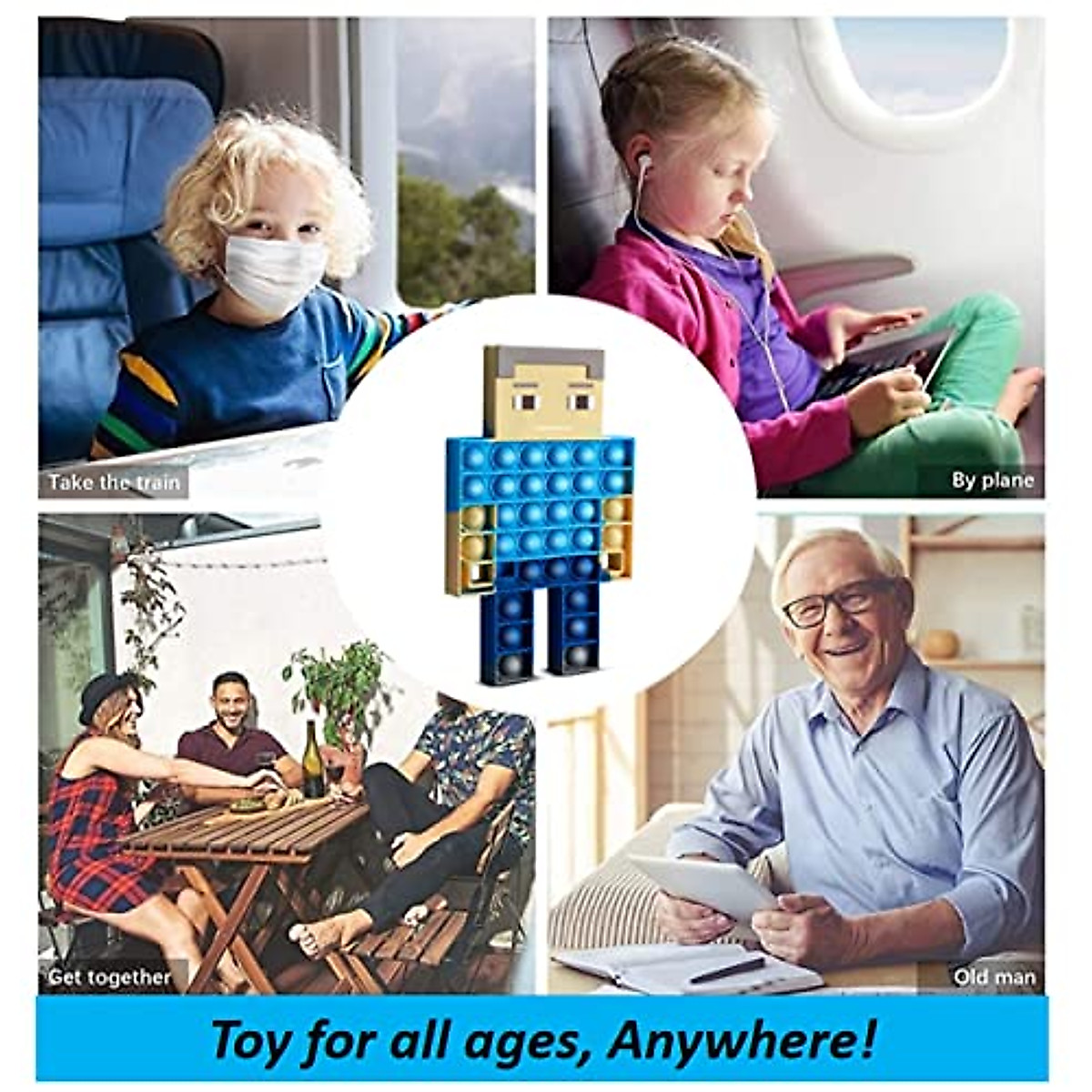 Fidget Sensory Bubble Stress Relief Toy, Fidget Sword Toy for Kids, Pop Push it Silicone Fidget Toys for Autistic Children Anxiety Adult , Autism Special Needs Anxiety Relief Toys