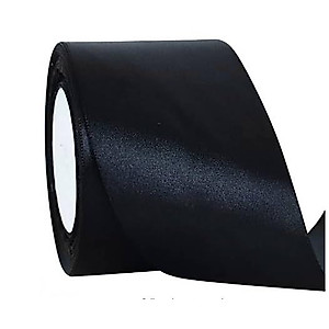 TONIFUL Black Satin Ribbon 3 Inch X 25yds Solid Silk Ribbons for Gift Wrapping, Craft, Floral Bouquets, Valentine's Day Christmas Gift Wrapping, Party Wedding Decoration
