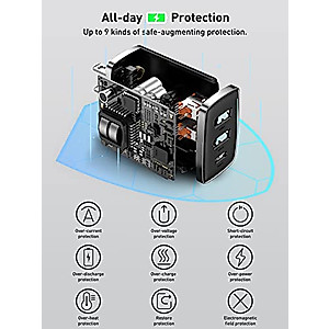 USB C Wall Charger, Baseus 30W 3-Port Charger Block, Fast Compact PD Charger for iPad Pro/Air/Mini, iPhone 13/13 Pro Max/12/SE/11/XR/XS, Samsung, AirPods, MagSafe, Apple Watch, Pixel, LG, Black