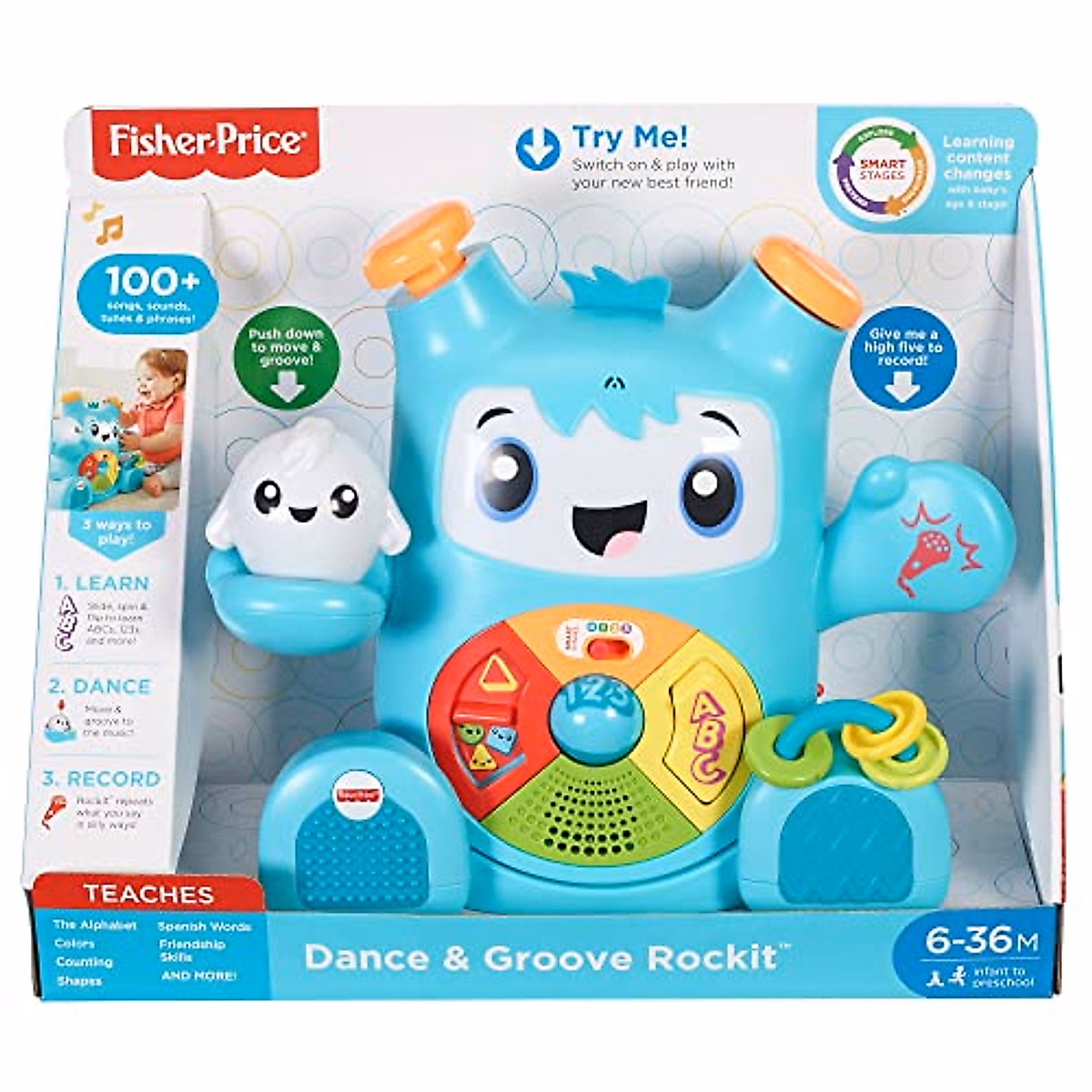 Fisher-Price Learning Toy Dance & Groove Rockit With Interactive Music Lights And Phrases For Infants And Toddlers