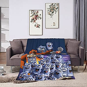 Grizzy Lemmings Cozy Flannel Blanket Sofa Couch Bed Living Room Decor Throw Blanket Soft for Kids Adult