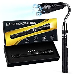 LED Magnetic Pickup Tool Gifts for Men, Valentines Day Gifts for Him Dad Husband Grandpa Boyfriend Him, Flexible Magnet up to 22" for Hard to Reach Items, Cool Gadget Birthday Gift Idea