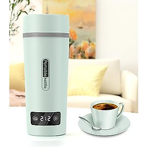 Travel Portable Electric Kettle Small with Temperature Control and LCD Display,304 Stainless Steel BPA Free Travel Tea Kettle with Auto Shut-Off for Road trip, business trips, camping by buways