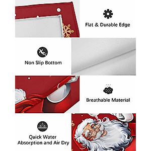 Outdoor Rug Carpet Indoor Area-Rug Christmas Santa Claus Washable High Traffic Bedroom Kitchen Mat Backyard Patio Porch Rug, 4 X 6