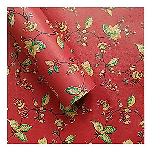 Yifely Boho Red Leaf Shelf Liner Removable Cabinet Drawer Covering Vinyl Paper Christmas Wall Decor 17.7 Inch by 9.8 Feet