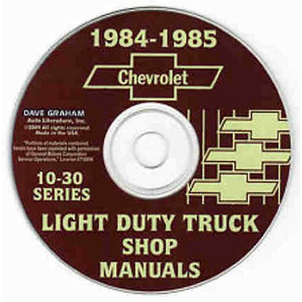 1984 1985 CHEVY 10-30 PICKUP LIGHT TRUCK REPAIR SHOP SERVICE MANUAL CD - Blazer, Suburban, ½ ton, ¾ ton & 1 ton C, K, G & P, K5, K10, K20, K30, C10, C20, C30, G10, G20, G30, P10, P20 P30