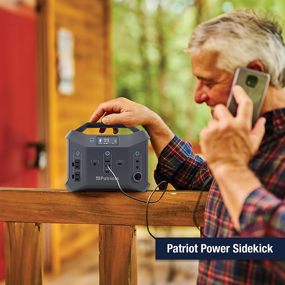 4Patriots Patriot Power Sidekick Solar Generator, 300wH Portable Power Station with 40 Watt Solar Panel, AC Fast Charging in 5 Hours, Dual 110V AC Outlets, Only 8 Lbs, Perfect for Camping Accessories