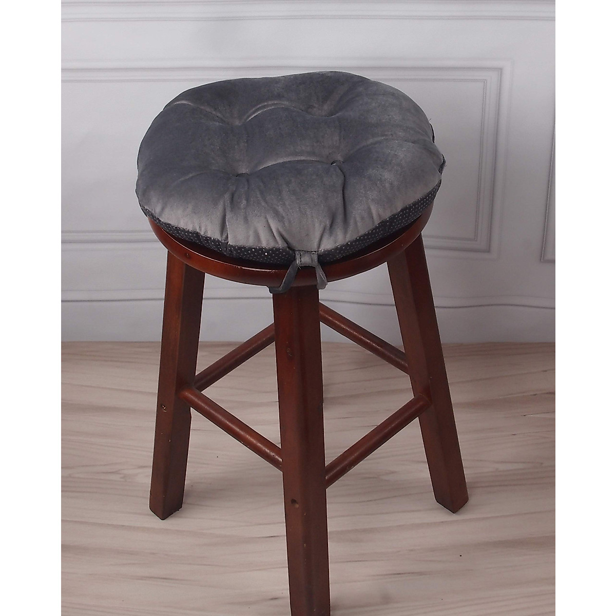 Augld 2 Pack Bar Stool Cushion Small Kids Chair Pad with Ties Round 14”x14”x2”