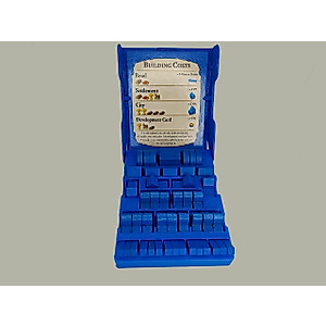 Organizer Insert Compatible with Catan Base Game, Seafarers, and Both 5-6 Player Extensions with Player Trays and Card Holder - White Hexes Holder/Card Tray