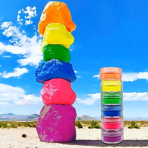 FindinBeauty Neon Pigment Eyeshadow Powder UV Reactive Glow in the Blacklight 6 Mixed Bright True Colors for Body/Eyeshadow, Carnival Party Halloween Makeup (6NE)