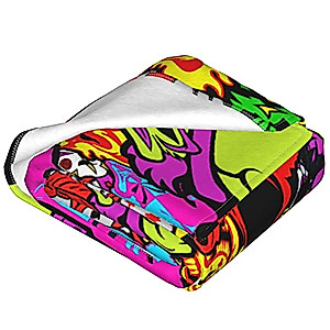 Insane Hip Clown Hop Posse Throw Blankets Flannel Blanket Lightweight Throw Blanket for Couch Bed Soft Warm Cozy 50"x40"