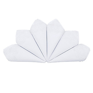 Selected Hanky Women's Cotton Handkerchiefs with Crohet Lace at Corner, Ladies Hankies for Bridal Wedding 6 Pcs Set