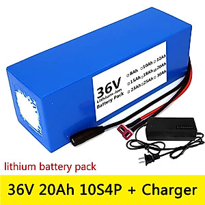 FREEDOH 20AH 36V E-Bike Battery Li-ion Electric Street Bikes Battery Pack for 250W 350W 500W 700W Electric Bikes Motor Kits Battery w/Charger,T