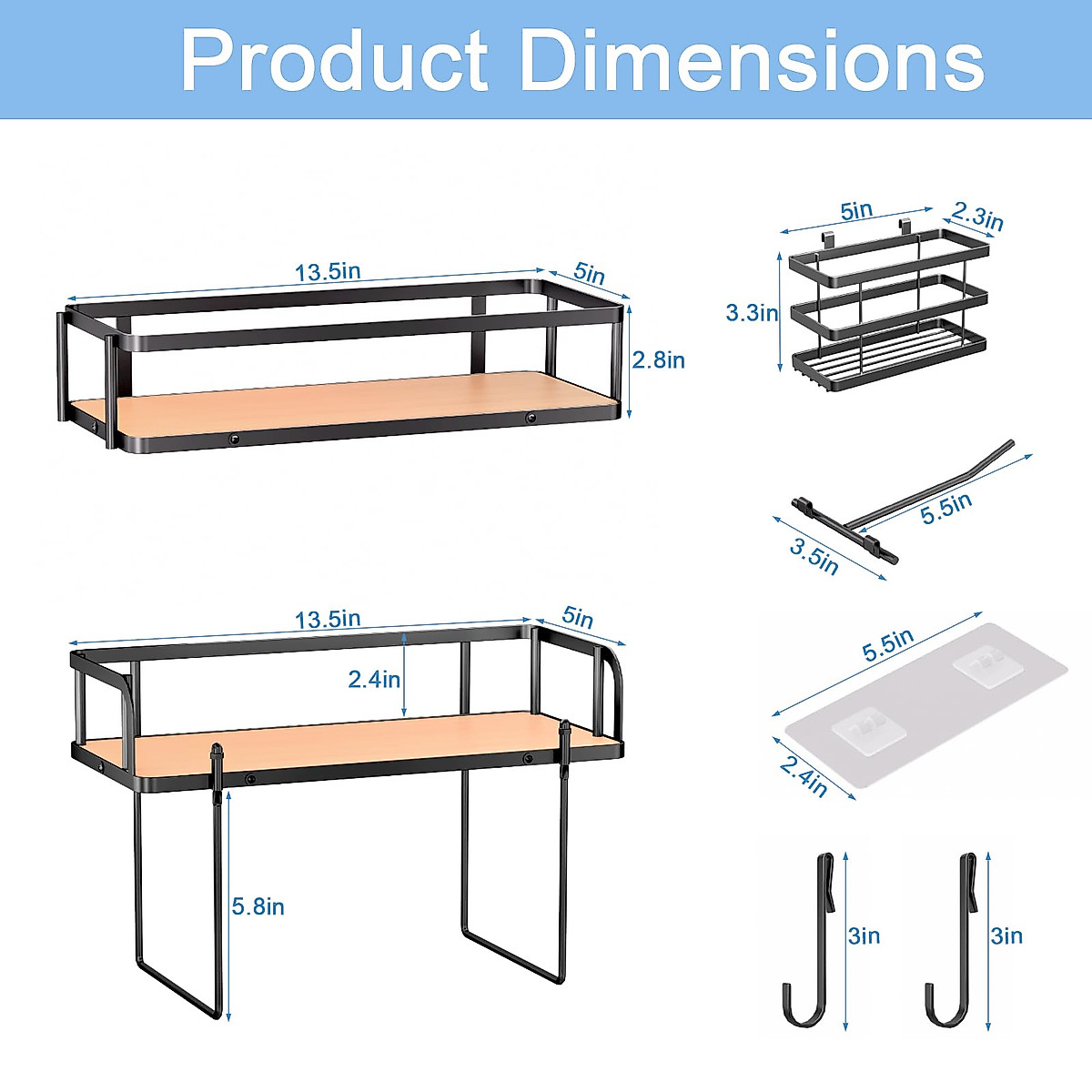 Over The Toilet Storage, Over Toilet Shelf Organizer, Bathroom Organizer Over Toilet with Removable Basket Paper Holder, Above Toilet Storage with Non-Trace Adhesive, No Drilling Toilet Organizer