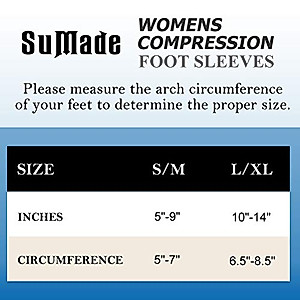 SuMade Compression Sleeve, Womens Girls Nurses Gifts Cycling Foot Arch Support Yoga Comfortable Sleeping Ankle Brace Socks For Plantar Fasciitis Injury Swelling 1 Pair Orange (S/M)