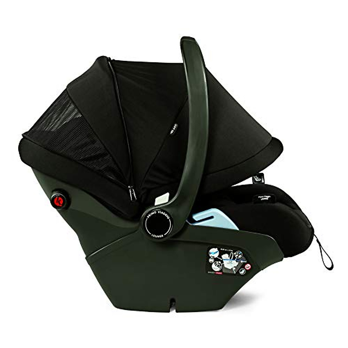 Peg Perego Primo Viaggio 4-35 Lounge - Reclining Rear Facing Infant Car Seat - Includes Base with Load Leg & Anti-Rebound Bar - for Babies 4 to 35 lbs - Made in Italy - Onyx (Black)