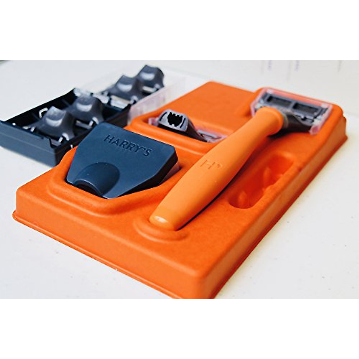 Harry's Men's Razor Set with 6 Razor Blades, Bright Orange