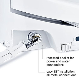 Brondell Swash S1200-EW Luxury Bidet Toilet Seat in Elongated White with Dual Stainless-Steel Nozzles | Endless Warm Water | Programmable User Settings | Self-Cleaning Nozzles | Nightlight