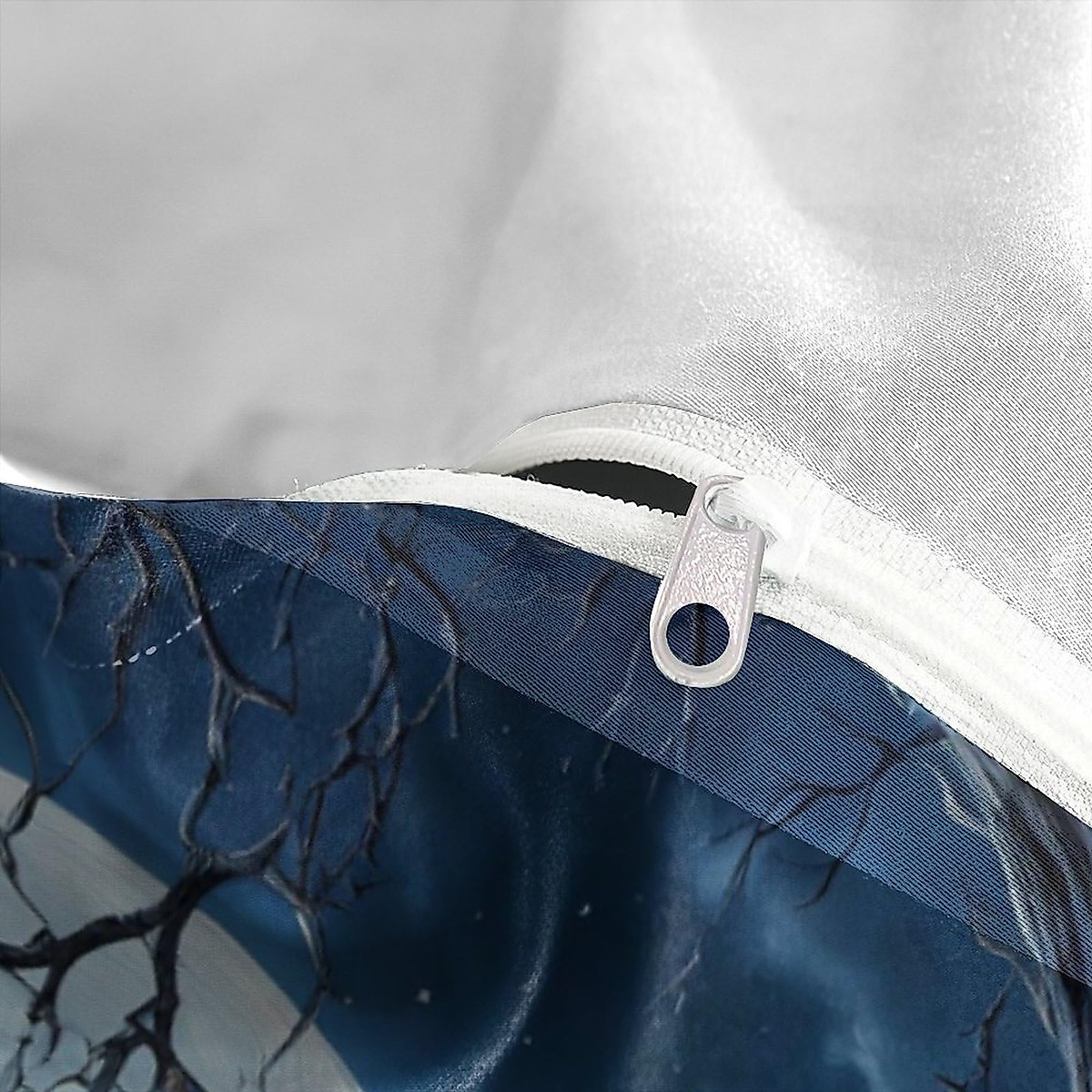 EVMILA Gothic Crow 3D Print Eerie Night for Boys Girls Quilt Cover Comforter Covers Duvet Cover Soft Microfiber with Zipper Closure with Pillow Cases Bedding Set 3 Pieces Twin（173x218cm）