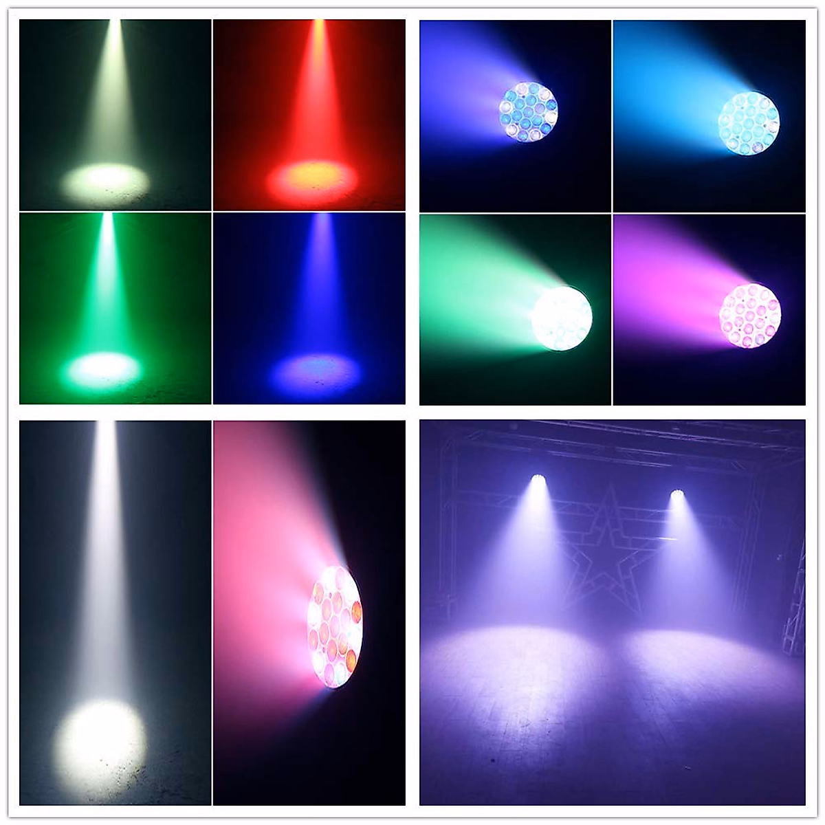 19x15W Zoom Beam Wash Moving Head Light for Stage Lighting Effect with RGBW 4in1 LED and DMX Control Dj Disco and Nightclub (1Pack)