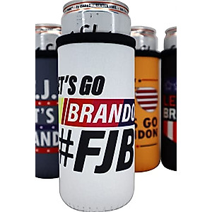 Let's Go Brandon Republican Gifts - FJB Ferk Jer Berdin LGBFJB LGB Patriotic Libertarian Dad Birthday Gift, Fathers Day Funny Beer Gifts for Men Who Have Everything, 12 oz. Slim Can Insulator Sleeve