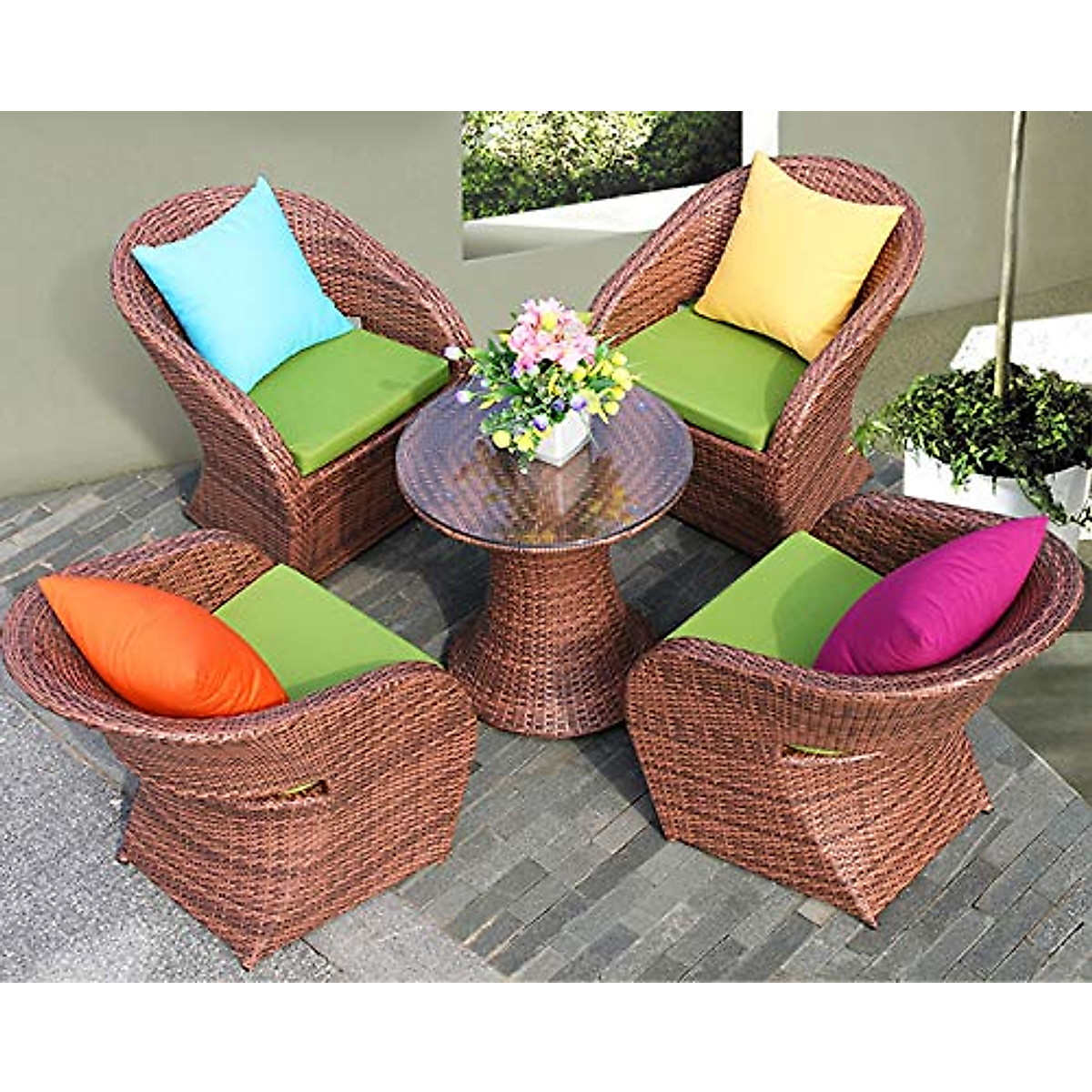 Augld 2Pack Outdoor/Indoor Throw Pillow Cover, Waterproof Solid Pillow Case Kiwi 12"x20"