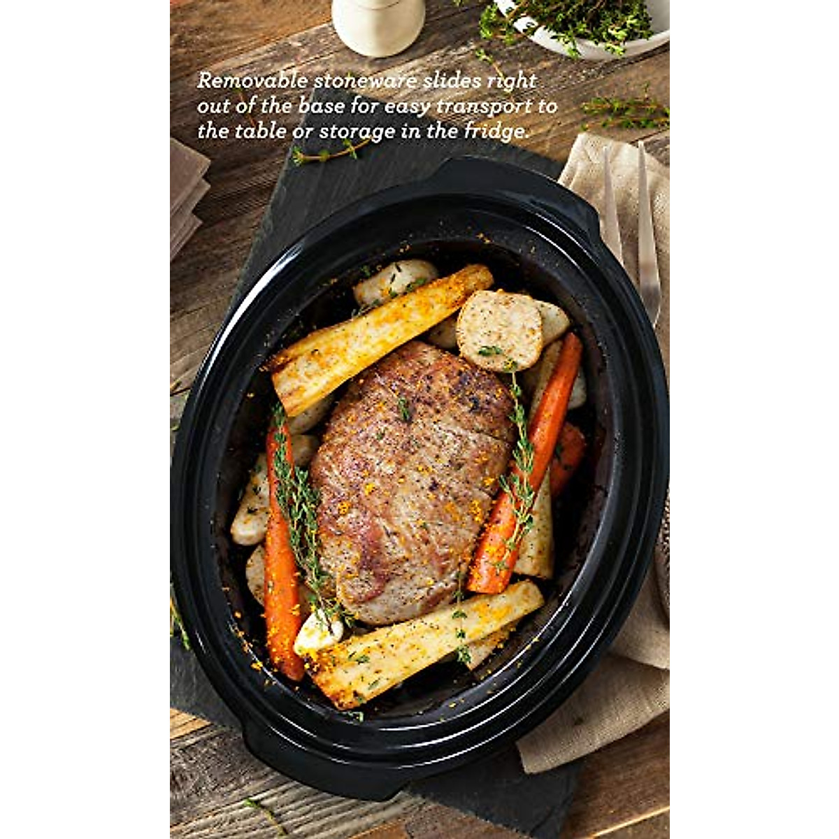 Elite Gourmet MST-900RXT Electric Ceramic XL Jumbo Slow Cooker, Adjustable Temp, Entrees, Sauces, Stews & Dips, Dishwasher Safe Glass Lid & Crock, 8.5 Quart, Metallic Red