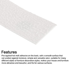 uxcell Edge Banding, 1-1/8 inch x 24.6ft Pre-Glued White Veneer Edging Iron-on Flexible Edge Banding for Cabinet Repair Furniture Restoration