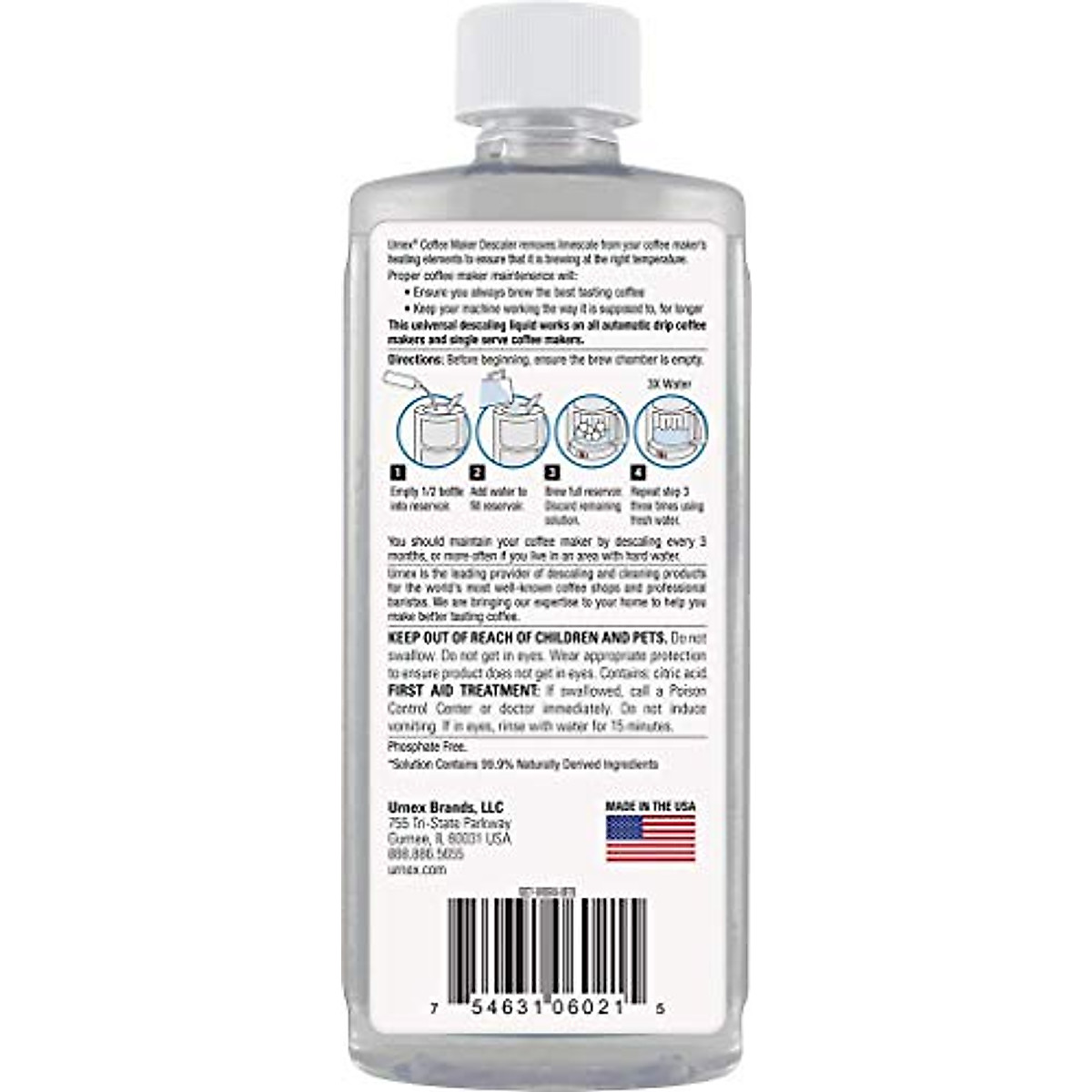Urnex The Professional Barista's Choice Keurig Compatible Coffee Maker Universal Descaling Solution (2 Pack, 2 Uses Per Bottle)