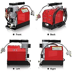 GX PUMP CS2 Portable PCP Air Compressor, 4500Psi/30Mpa, Oil-Free,Powered by Car 12V DC or Home 110V AC with Adapter (Included), Paintball Tank Compressor with Extra Moisture-Oil Separator