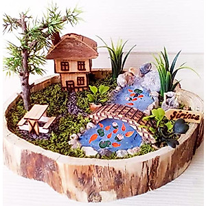 JKanruh 30 Pcs Mini Resin Red Goldfish,Lotus,Lotus Leaf Sets,Cute Resin Miniature Ornament Micro Landscape for Fairy Garden Decor,DIY Ornament Craft DIY Dollhouse