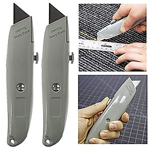 2 Retractable Heavy Duty Utility Knife Box Cutter Multipurpose Razor Sharp Blade