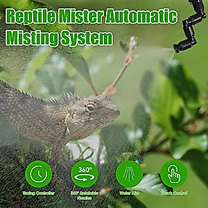 Paddsun Reptile Humidifier, Automatic Mister for Reptiles, Intelligent Spray System Adjustable Spray Nozzles for Reptiles/Chameleons/Herbs