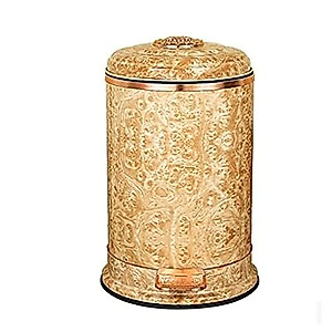 MFCHY Marble Lines Stainless Trash Can Metal Waste Bin Trash Bag Holder Garbage Bin Home Decoration ( Color : D , Size : 42cm )