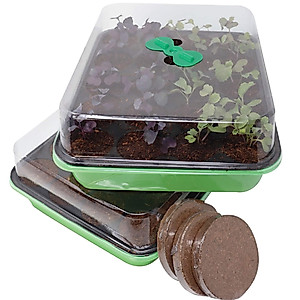 Window Garden 20 Cavity Seed Propagation Kits (2) and Greenhouse Seed Starter Kit – Mini Reusable Plastic Indoor Seed Starter Tray with Dome and Soil Pods for Starting Seeds