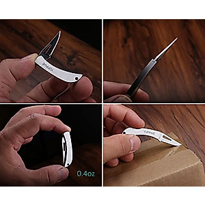 YUPPME 2-Pack Small Pocket Knife Mini Folding Knife, Portable Box Cutter (Stainless Steel)