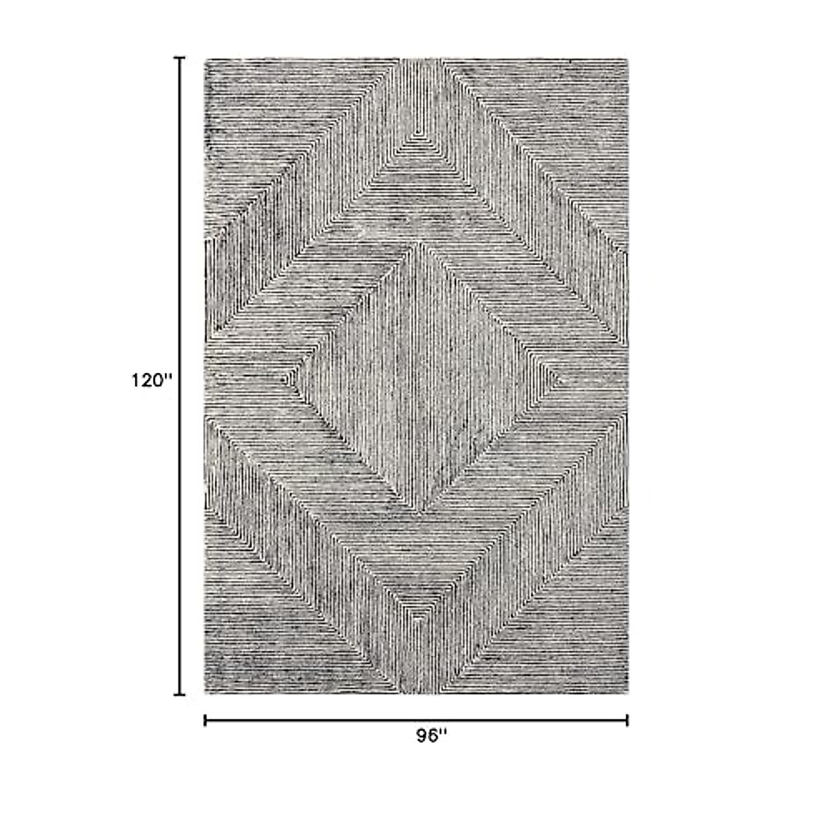 nuLOOM Heidi Modern Hand Tufted Wool Area Rug, 8x10, Charcoal