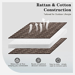 LOKATSE HOME Outdoor Swivel Wicker Chair Set Metal Frame Bar Stool for Backyard, Pool, Garden, Black