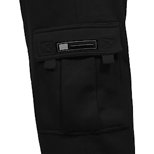 NE PEOPLE Men’s Cargo Pants – Lightweight Comfy Jogger Sweatpants Fleece Elastic Waistband Workout Casual Active Sports NEMP17 Black 3XL