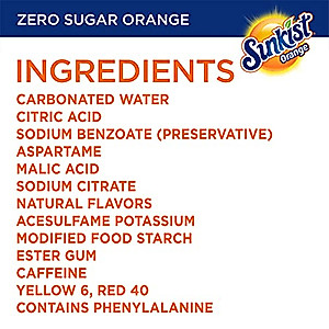 Sunkist Zero Sugar Orange Soda, 12 fl oz cans, 12 pack