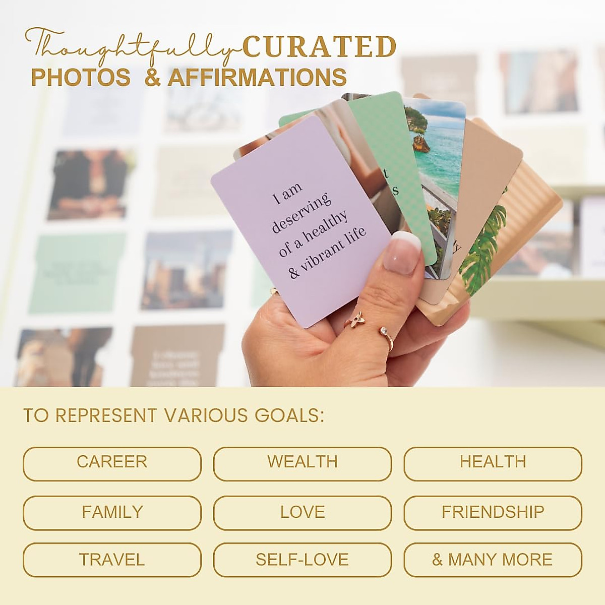 Vision Board Kit - Premade Dream Board with Manifestation Pictures Supplies, Goal Collage Book for Wall, Complete Mood Boards Kits, Law of Attraction Journal Planner Affirmation Cards for Women Adults