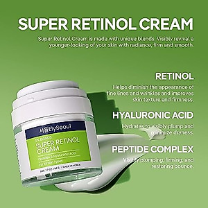 Retinol Cream, Retinol Face Moisturizer, Anti Wrinkle Cream For Face, Neck Firming, Retinol Eye Cream, Face Cream Anti Aging, Korean Skin Care Retinol Moisturizer, Collagen Retinol Hyaluronic Acid Cream