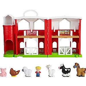 Fisher-Price Little People Toddler Toy Animal Friends Farm Playset with Music Sounds and 7 Figures for Pretend Play Ages 1+ Years
