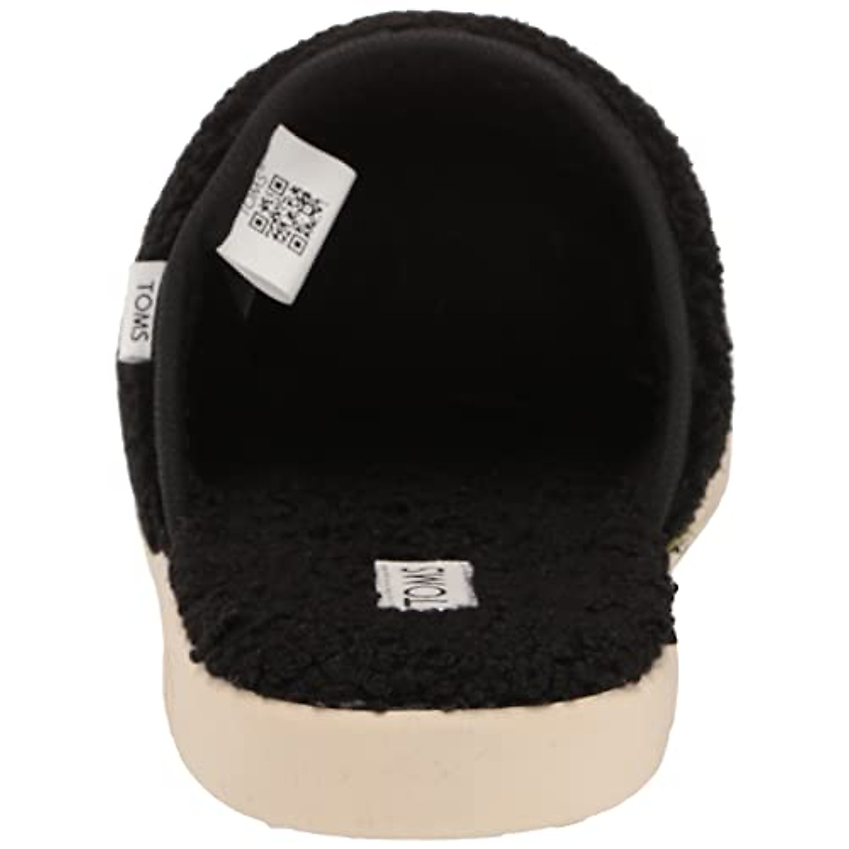 TOMS Men's Harbor Slipper, Black Faux Shearling, 10.5