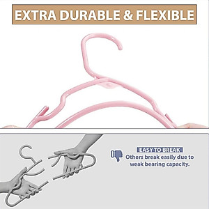 HOUSE DAY Kids Hangers 40 Pack, Premium Baby Hangers for Closet, Slim Plastic Hangers Cute Infant Hangers, Durable Kids Clothes Hanger Toddler Hangers, Childrens Hangers Baby Hangers for Nursery Pink